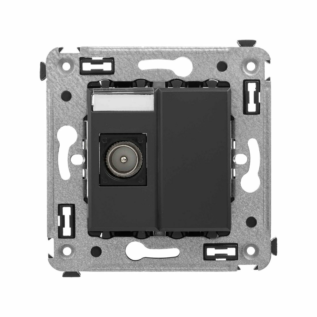 Механизм одиночной TV розетки DKC Avanti "Черный матовый" 4412503