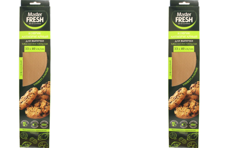 Master Fresh Эко антипригарный многоразовый коврик для выпечки, тефлон, 90 мкм, 33х40см, 1шт, 2 уп.