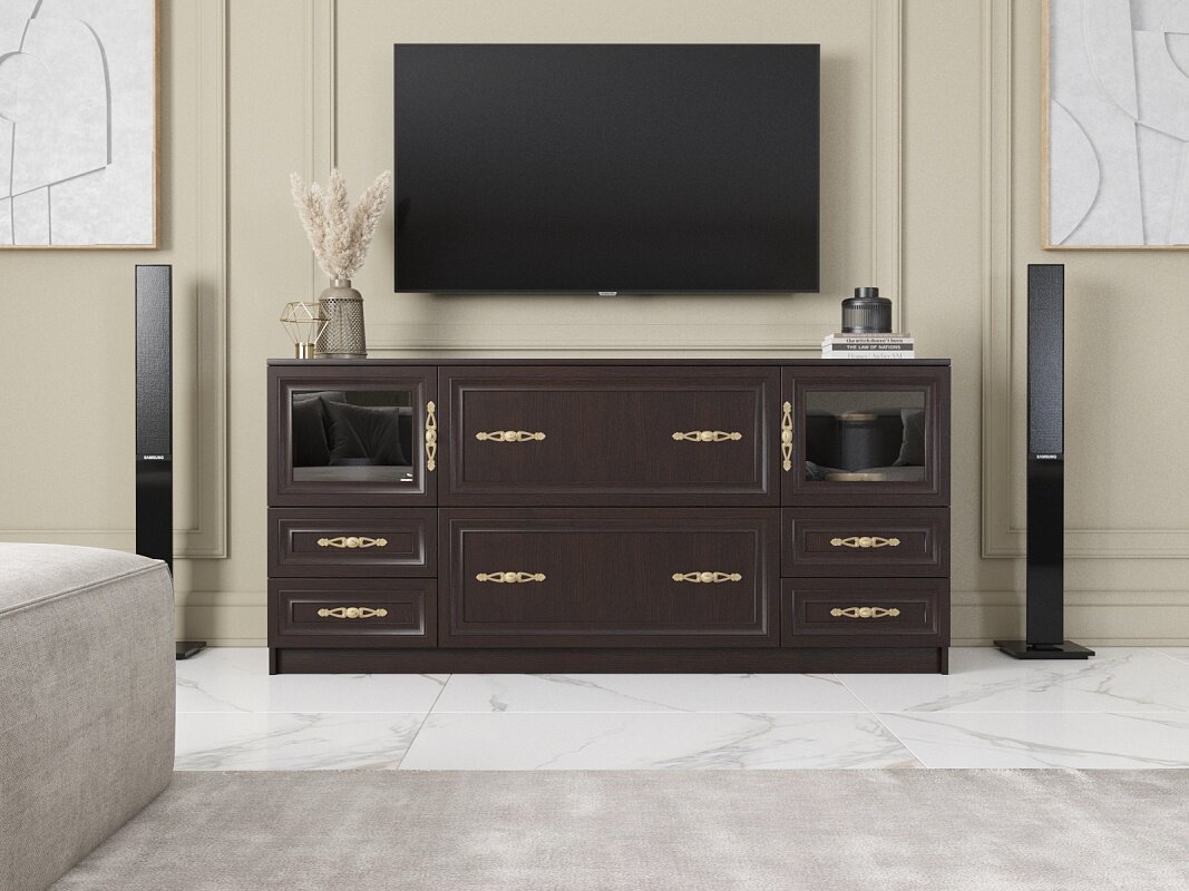 Комод МебельЛэнд24 Карлос - 042 160x45x75 с 6 ящиками