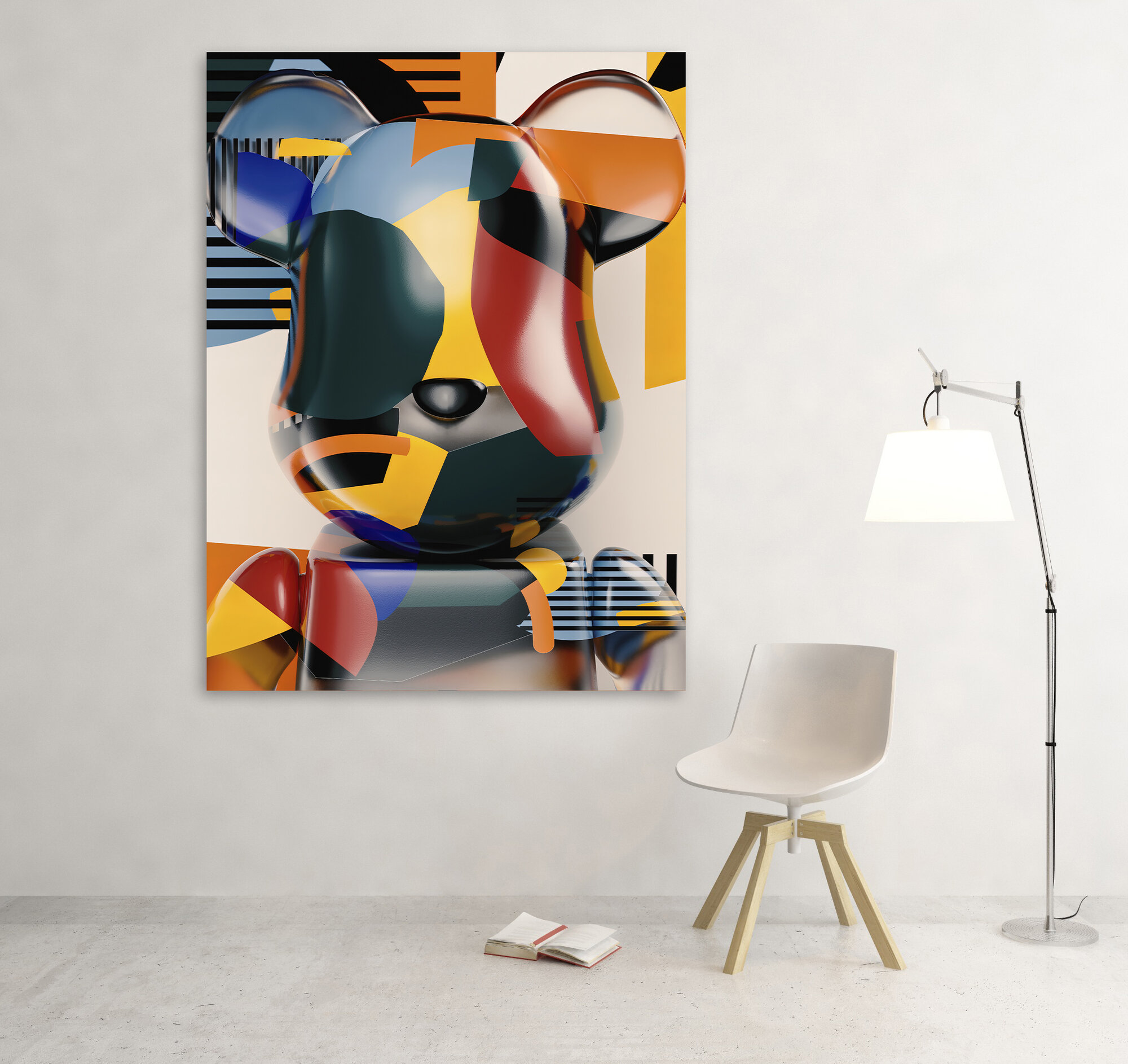 Картина интерьерная 45х60 на подрамнике/ на холсте/ декор для дома/ постер/ современное искусство/ медведь/ Bearbrick