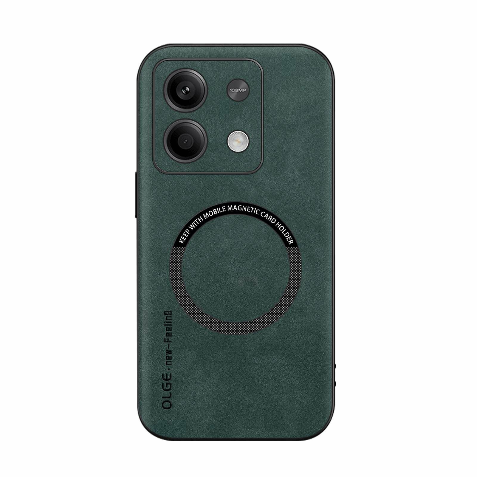 OLGE Для Redmi Note 13 5G/Редми Нот 13 5G кожаный чехол для телефона из овечьей кожи с магнитной крышкой Magsafe