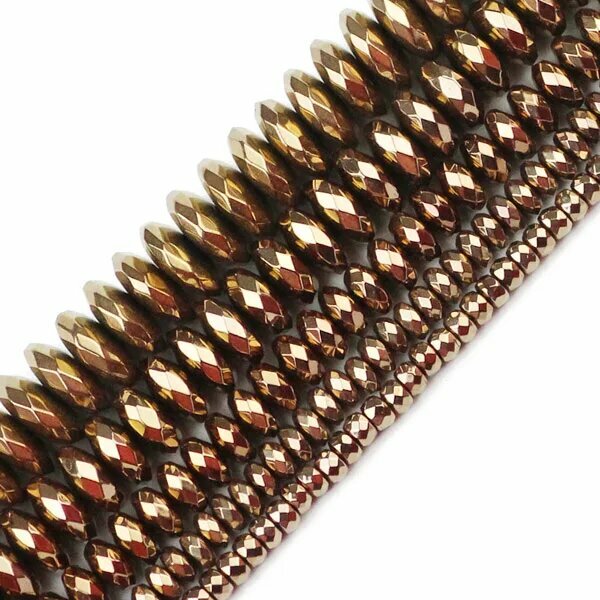 Бусины YHBZRET гематит золотого цвета 3/4/6/8/10 мм 4mm 100pcs, Copper