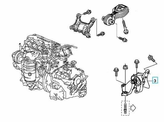 Опора крепления трансмиссии; Артикул Honda: 50850T0C003 (Оригинал)