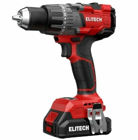 Дрель-шуруповерт аккумуляторная ELITECH ДА 21УБЛ2 ударная (бесщеточная, 20В, 2х2.0Ач, БЗП-13мм, 120Нм, 1.3кг, чемодан) E2201.048.01