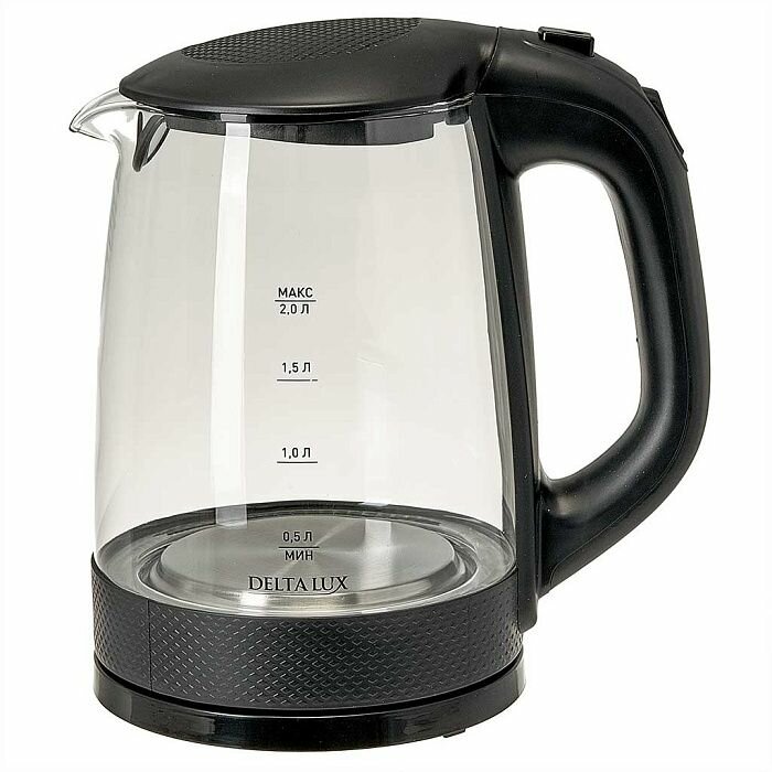Чайник электрический 2200 Вт, 2 л DELTA LUX DL-1058B черный