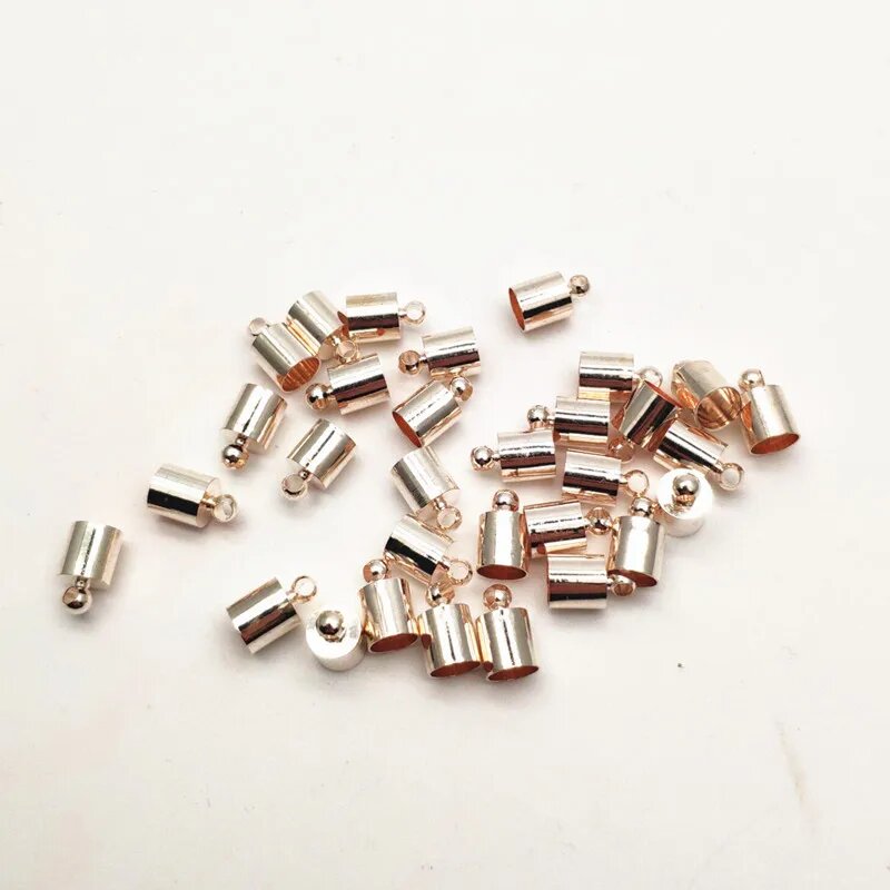 Зажимы концевые для бижутерии, 5 мм, rose gold, 50 шт