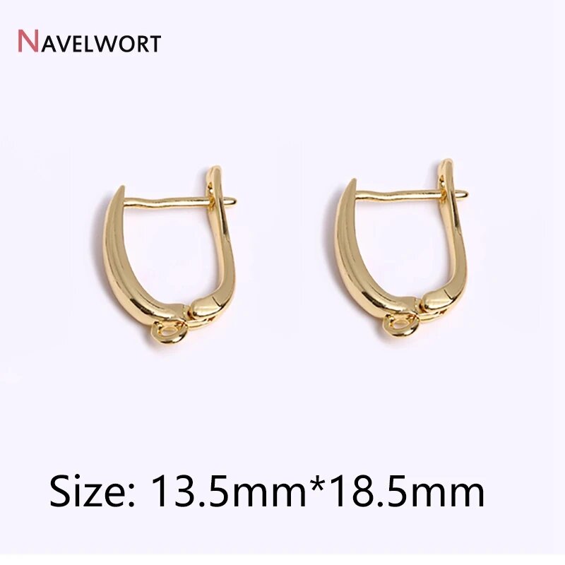 Золотые крючки для сережек NAVELWORT, 18K Gold Plated, 2 Pairs