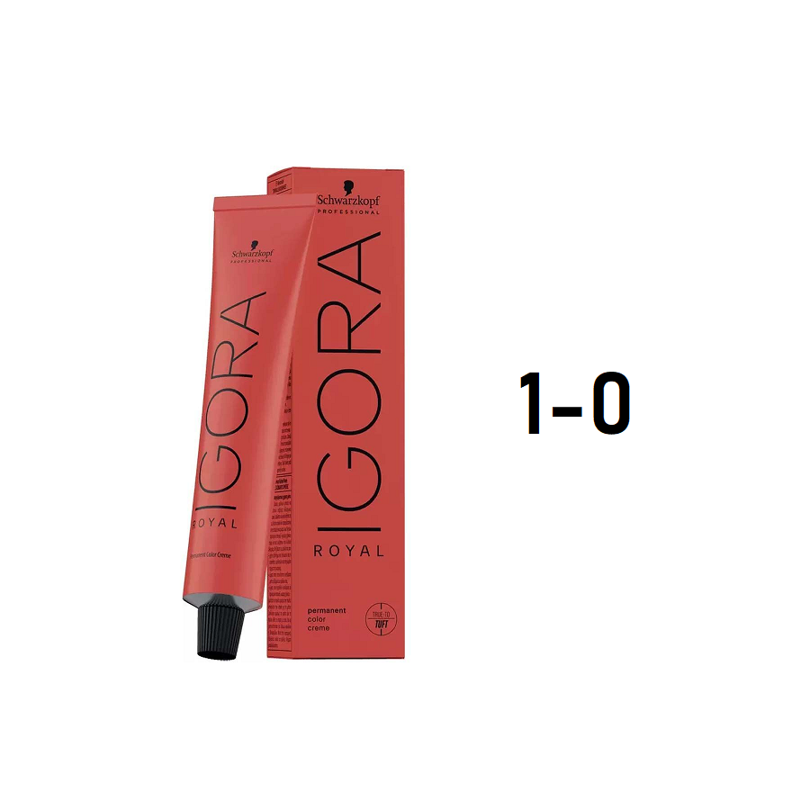 Schwarzkopf Professional Schwarzkopf Igora Royal 1-0 - Перманентный краситель черный натуральный 60 мл