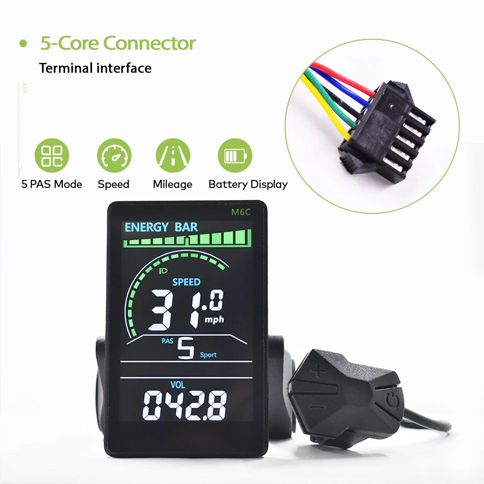 M6C велосипедный цифровой секундомер спортивный компьютер горный электрический велосипед аксессуары для электрического велосипеда цифровой электрический велосипедный одометр