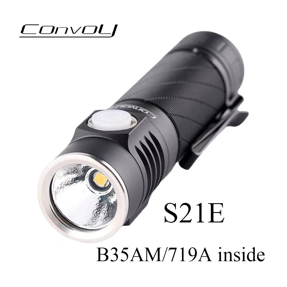 Фонарик Convoy S21E с LED B35AM/719A 21700 Green, 5000K, 719A, With 21700 battery