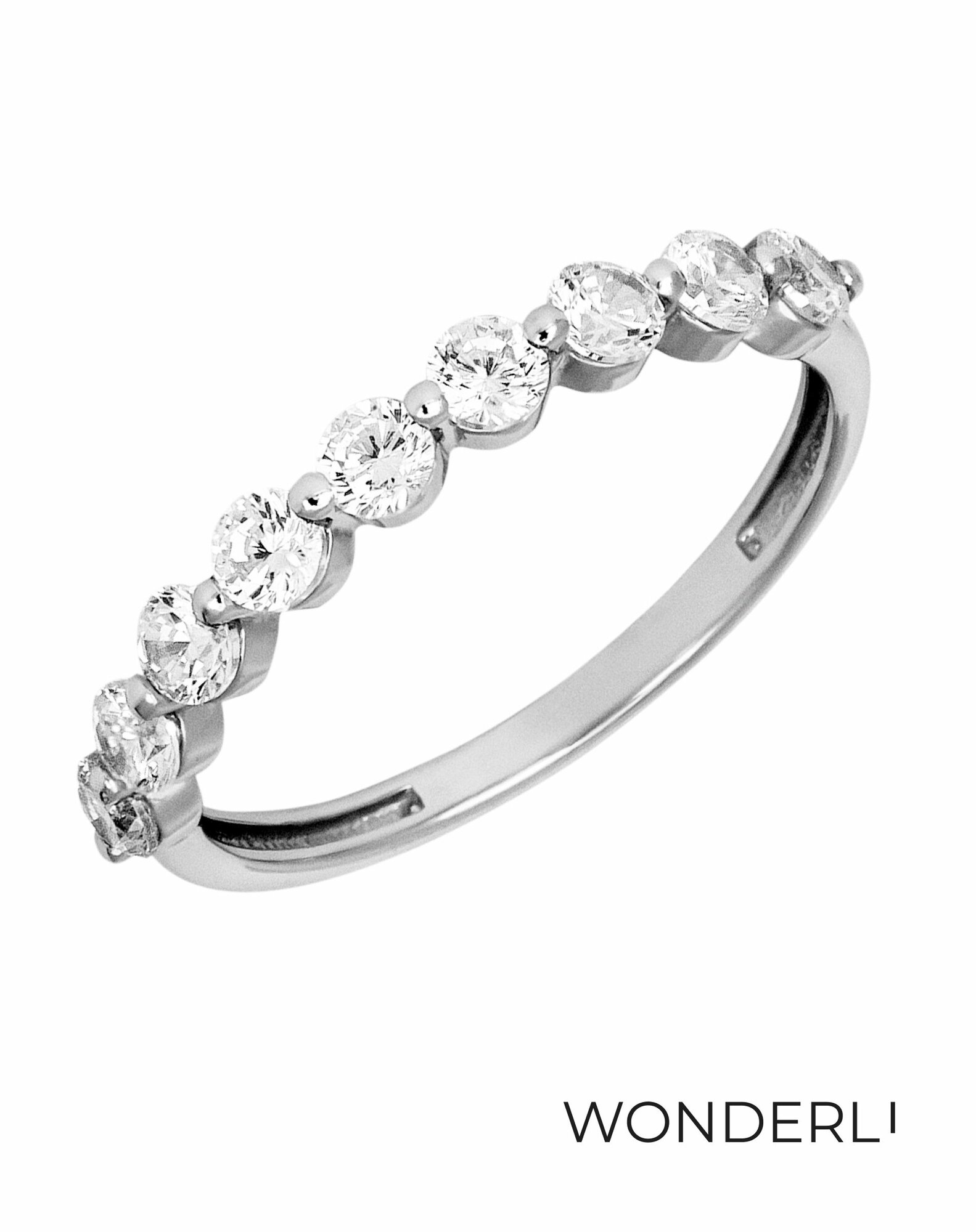 Кольцо дорожка, на фалангу WONDERLI, серебро, 925 проба, фианит