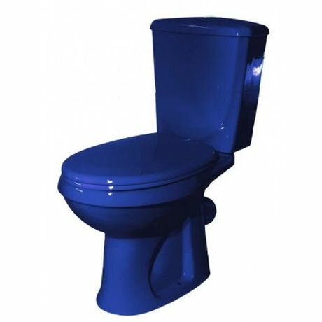 Унитаз компакт Элисса, 1 режим, косой выпуск, сиденье полипропилен, цвет: синий