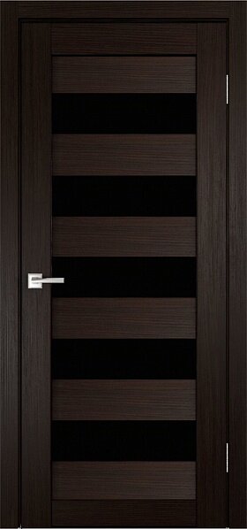 Межкомнатная Дверь Verda Х-4 Венге со Стеклом Лакобель Чёрный 2000х700мм (Полотно 1шт) / Верда.