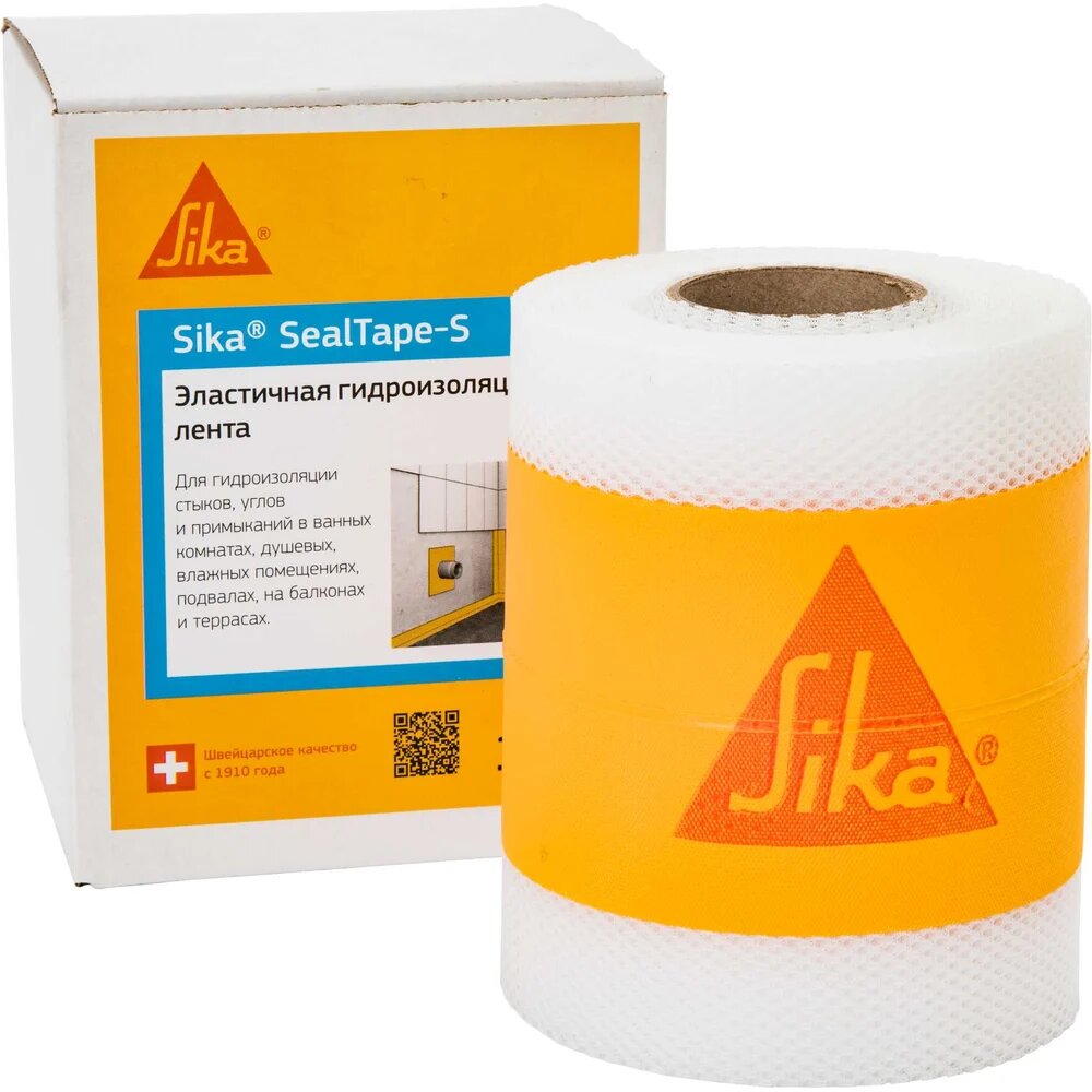 Лента для герметизации швов, примыканий и углов во влажных помещениях SIKA SealTape S Рулон10 м 658121