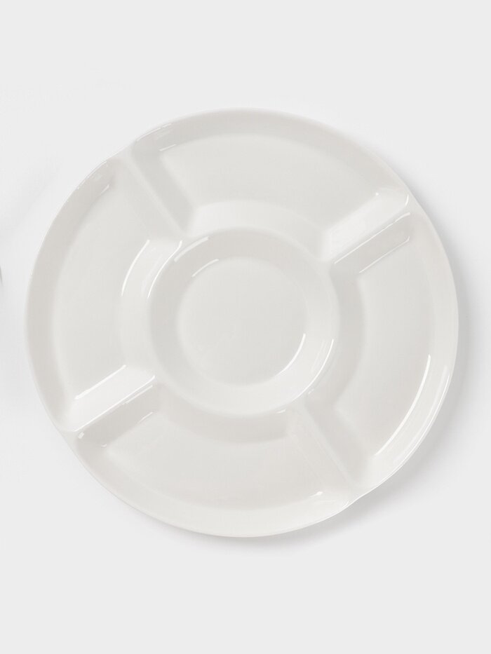 Менажница Доляна White Label, 5 секций, d=30 см, фарфор, белая