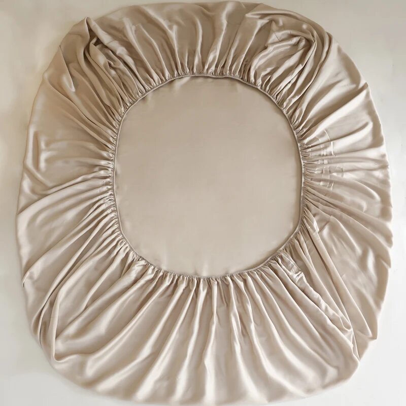 Простыня из шелка 100% шелковицы с резинками 160x200x28cm, Platinum Light Gold