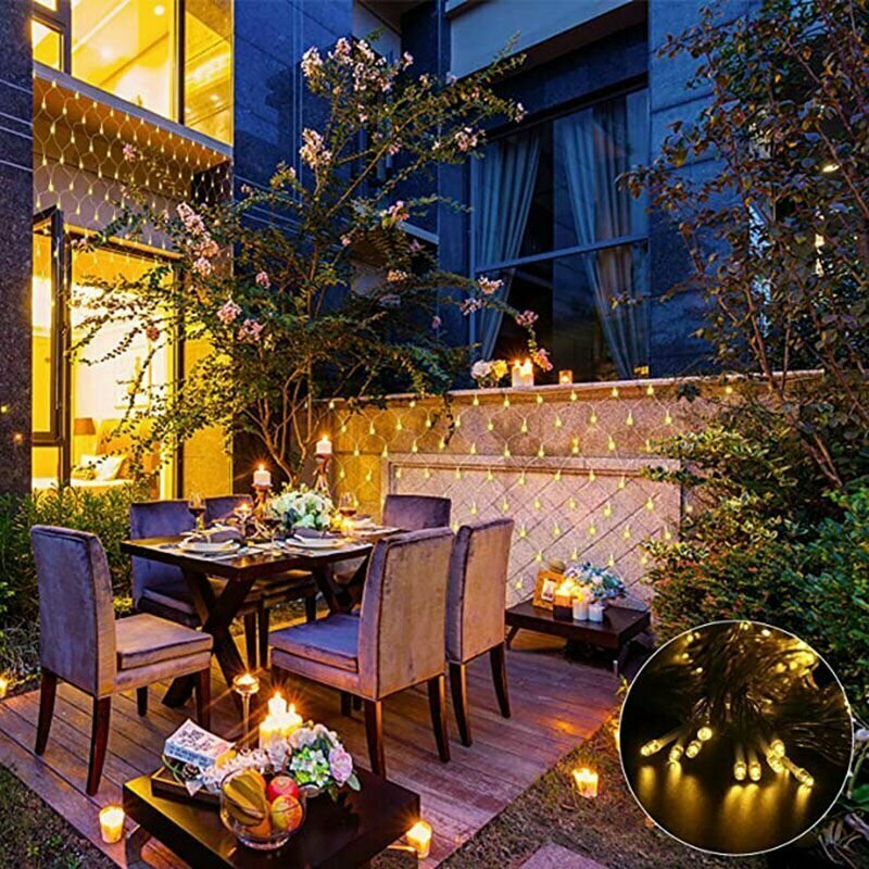 Светодиодная солнечная гирлянда-сетка 3 м, уличная, энергосберегающая, 1 шт