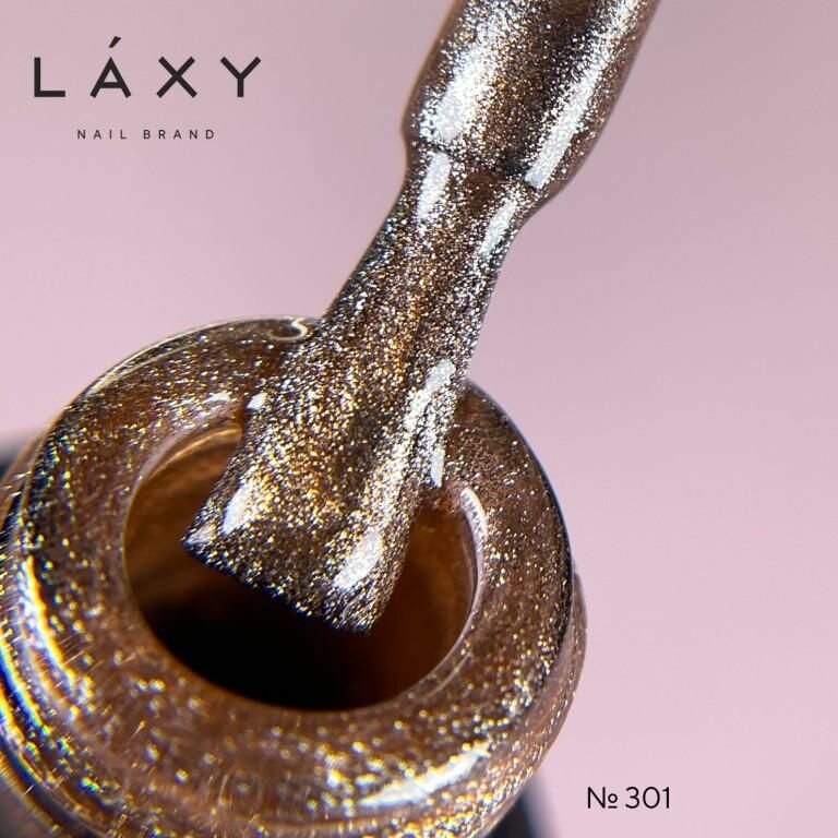 LAXY Гель лак кошачий глаз бронза для маникюра, Laxy 301