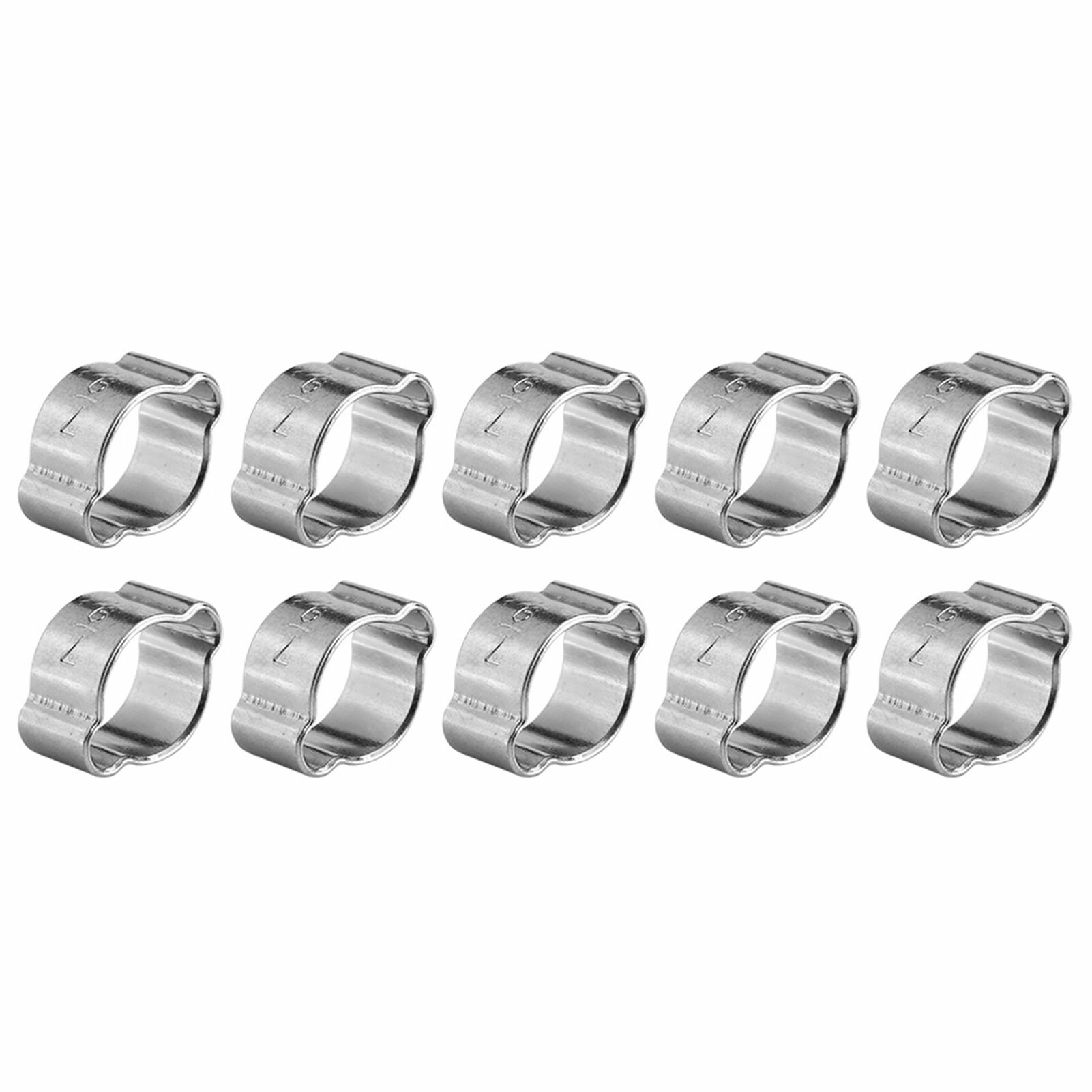 10 оцинкованных хомутов с двумя ушками 7-9 мм