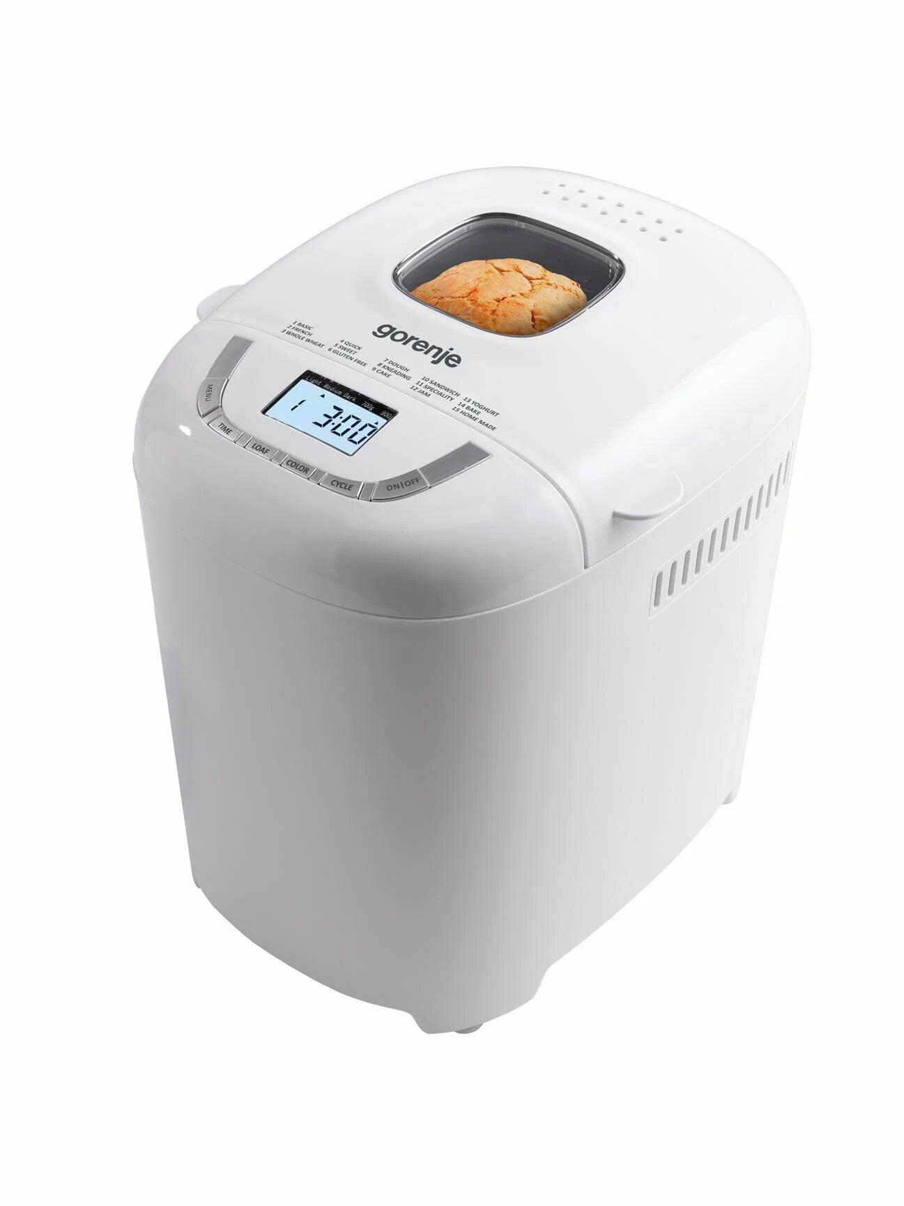 Хлебопечь Gorenje BM910WII, 550Вт, 15 программ, выбор цвета корочки, корпус из пластика
