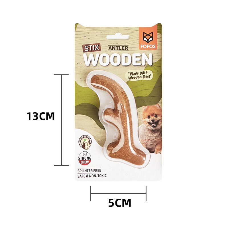 Натуральный древесный олений рог для мелких и средних собак, прочная игрушка для чистки зубов, безвредная