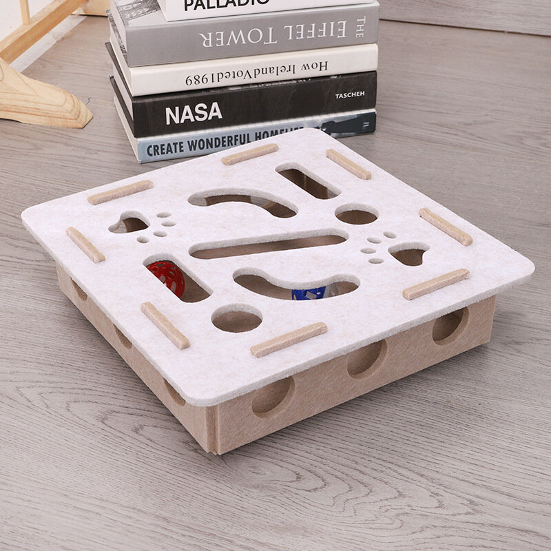 Набор игрушек для кошек из войлока - лабиринт 30 см квадратный/круглый для самостоятельной игры и стимуляции ума