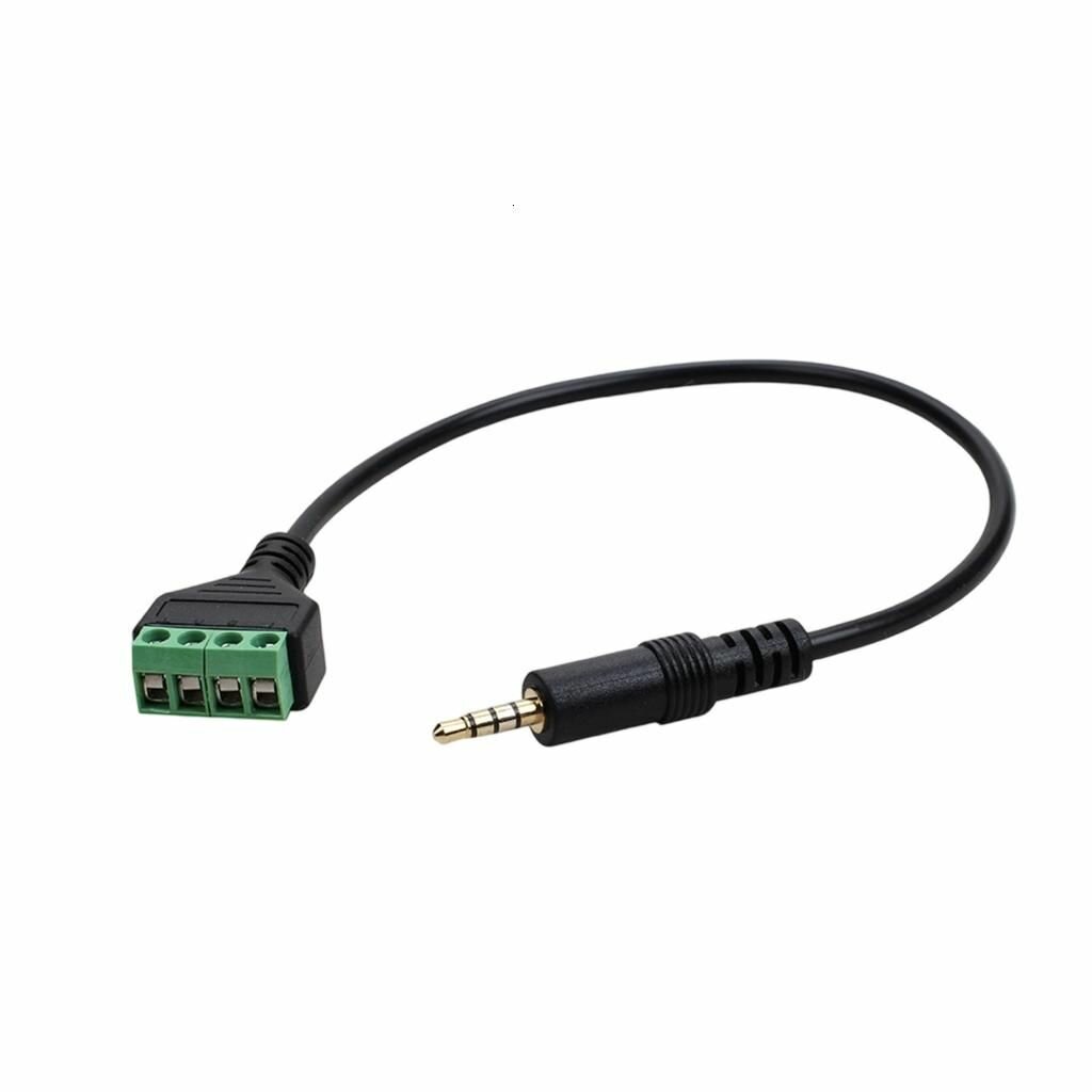 30см 3.5mm 4-полюсный стерео разъем с AV винтовыми клеммами, кабель, без пайки, 1pc