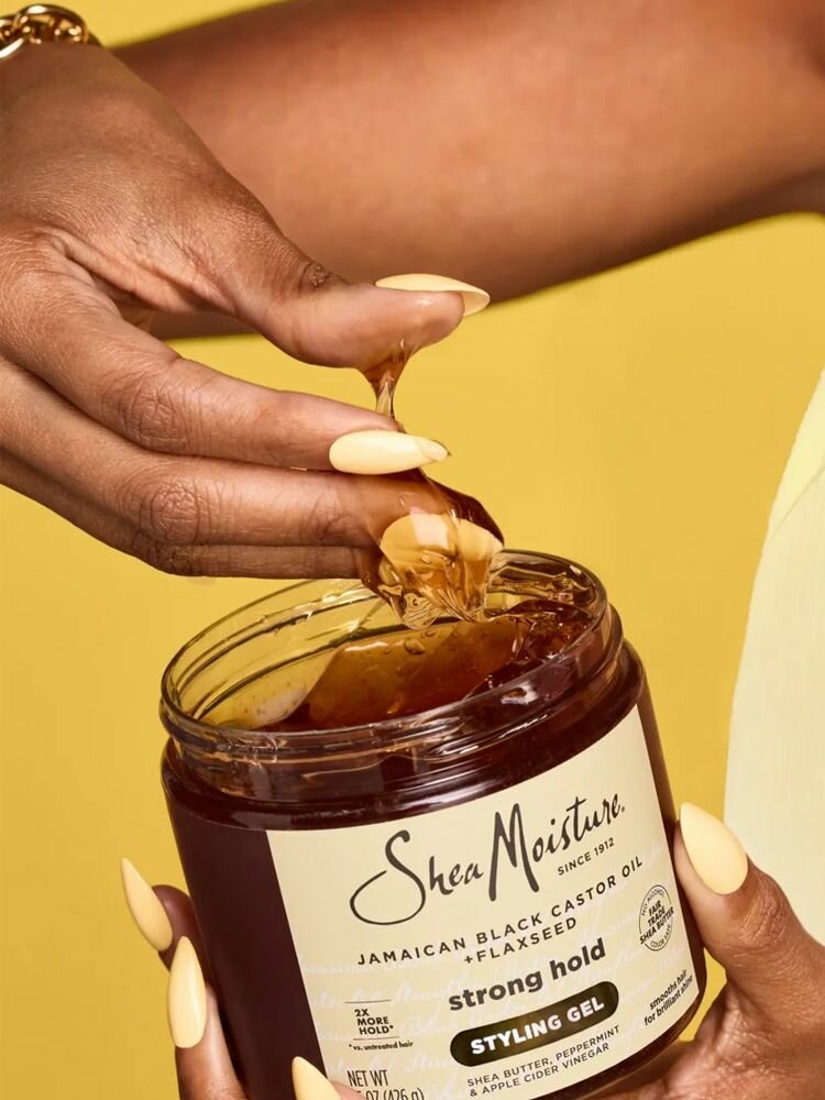 SheaMoisture, Гель для укладки волос сильной фиксации, масло ши, перечная мята и яблочный уксус, 426 г
