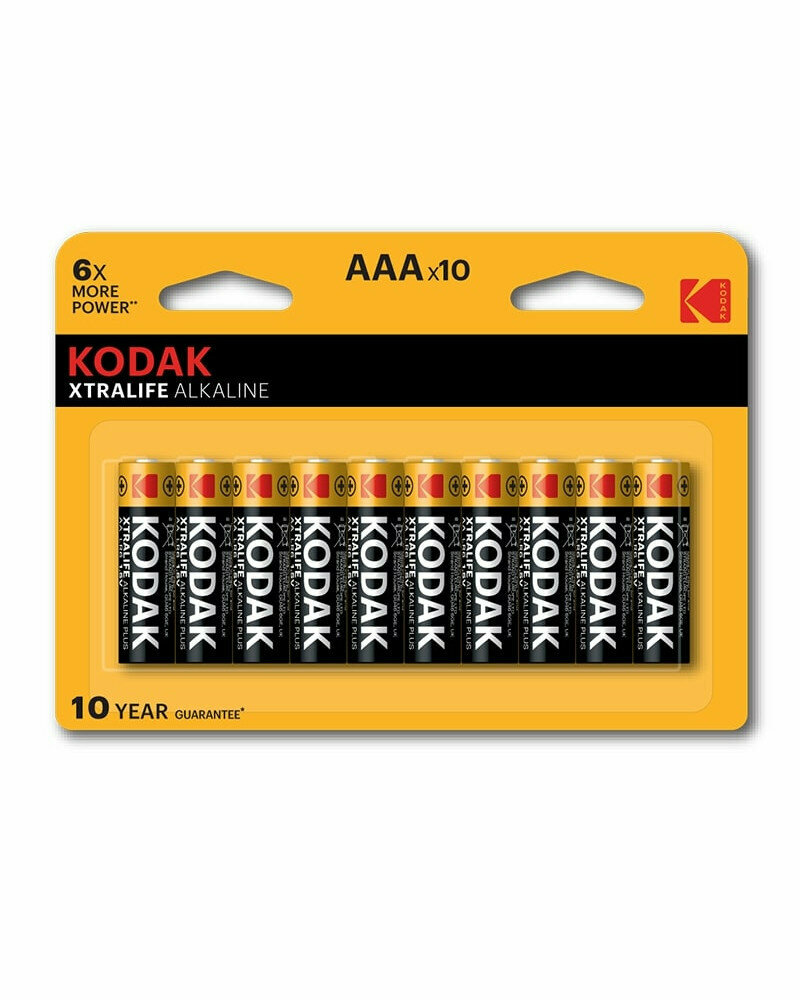 Батарейки KODAK "Xtralife", алкалиновые, AAA, LR03, 1.5V, блистер, 10 шт