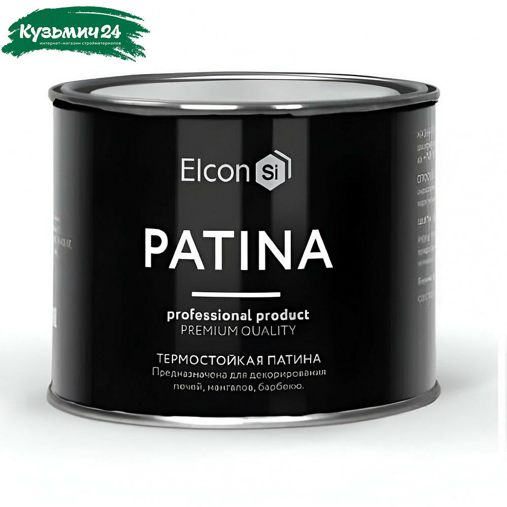 Эмаль Elcon Patina, для металла, термостойкая, до 700 °C, серебро, 0.2 кг, 1 шт