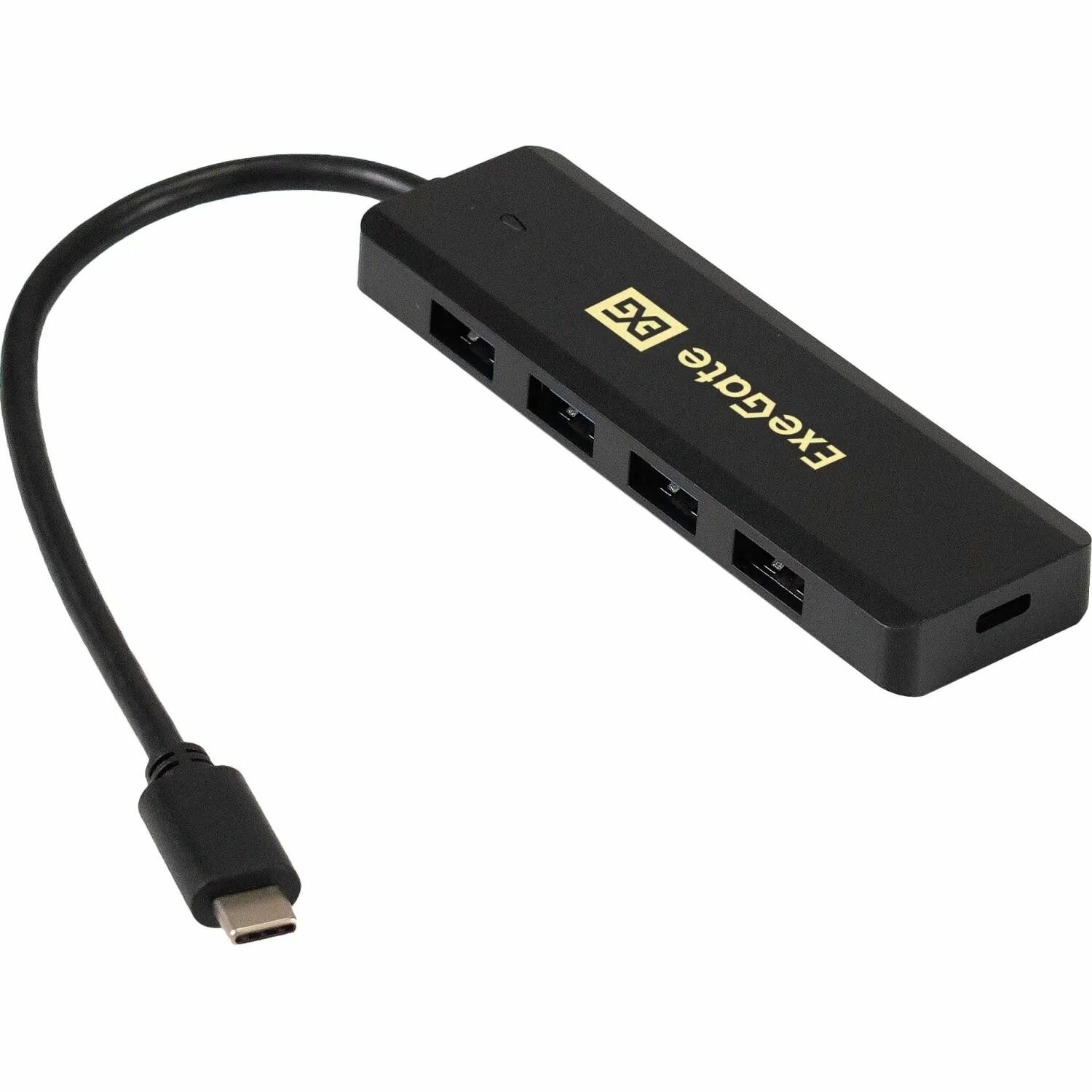 USB-концентратор ExeGate хаб DUB-4CP/1 4-в-1, черный, кабель 0,17 м
