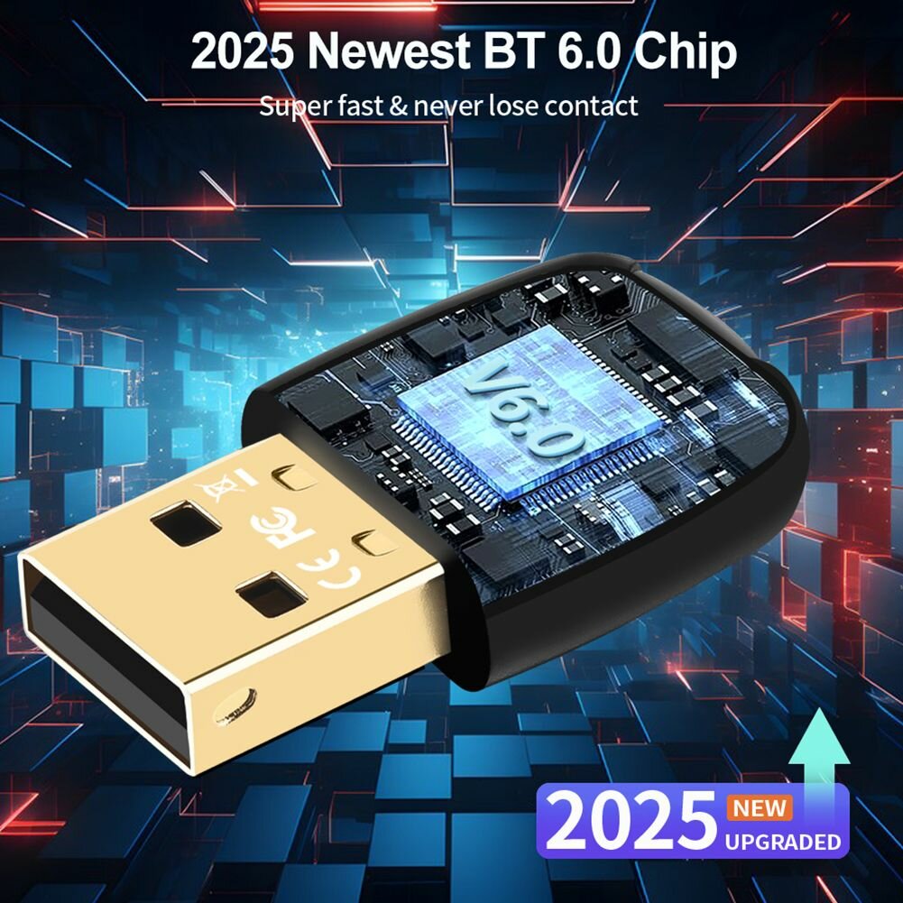 Адаптер BT 6.0, USB-ключ BT 6.0, для ПК, мыши, клавиатуры, наушников, динамиков