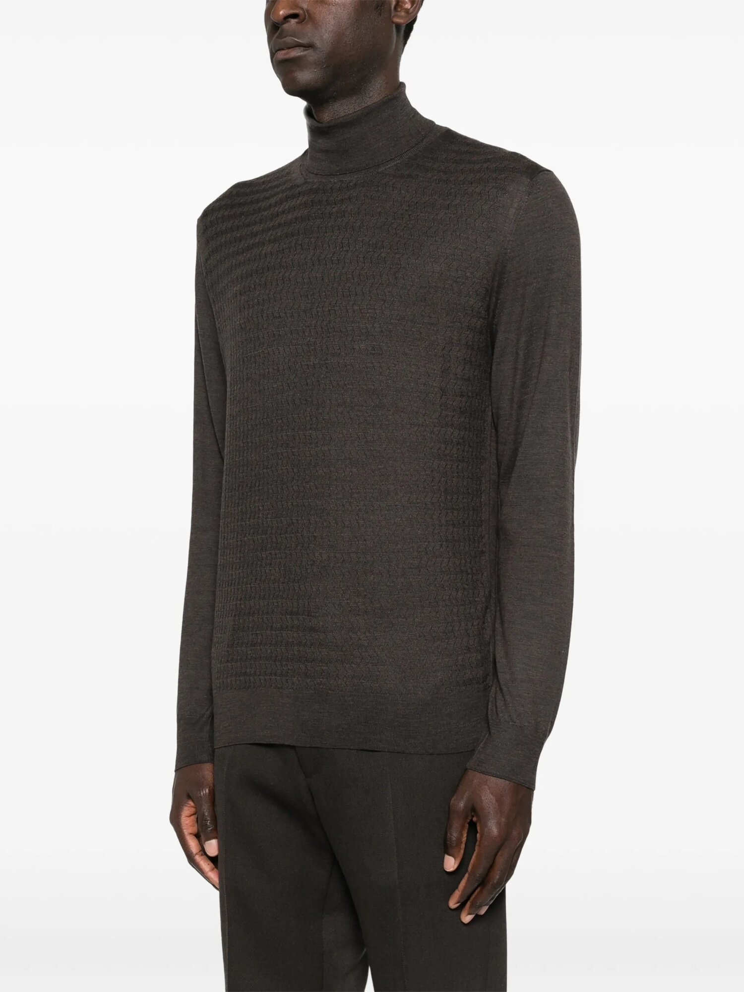 Свитер Corneliani Roll-neck patterned sweater, размер 48, , brown — фото 1