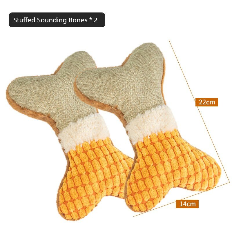 Плюшевая игрушка-косточка для собак, издающая пищалку, для развлечения и компаньонства, подходит для французских