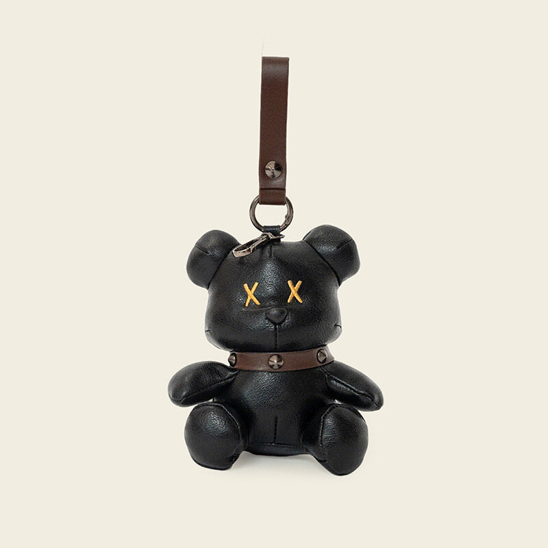 2026 Новый кожаный арт-кулон в виде лошади, плюшевый кулон, кожаная игрушка медведь, кулон-талисман года лошади, подвеска для автомобиля и сумки