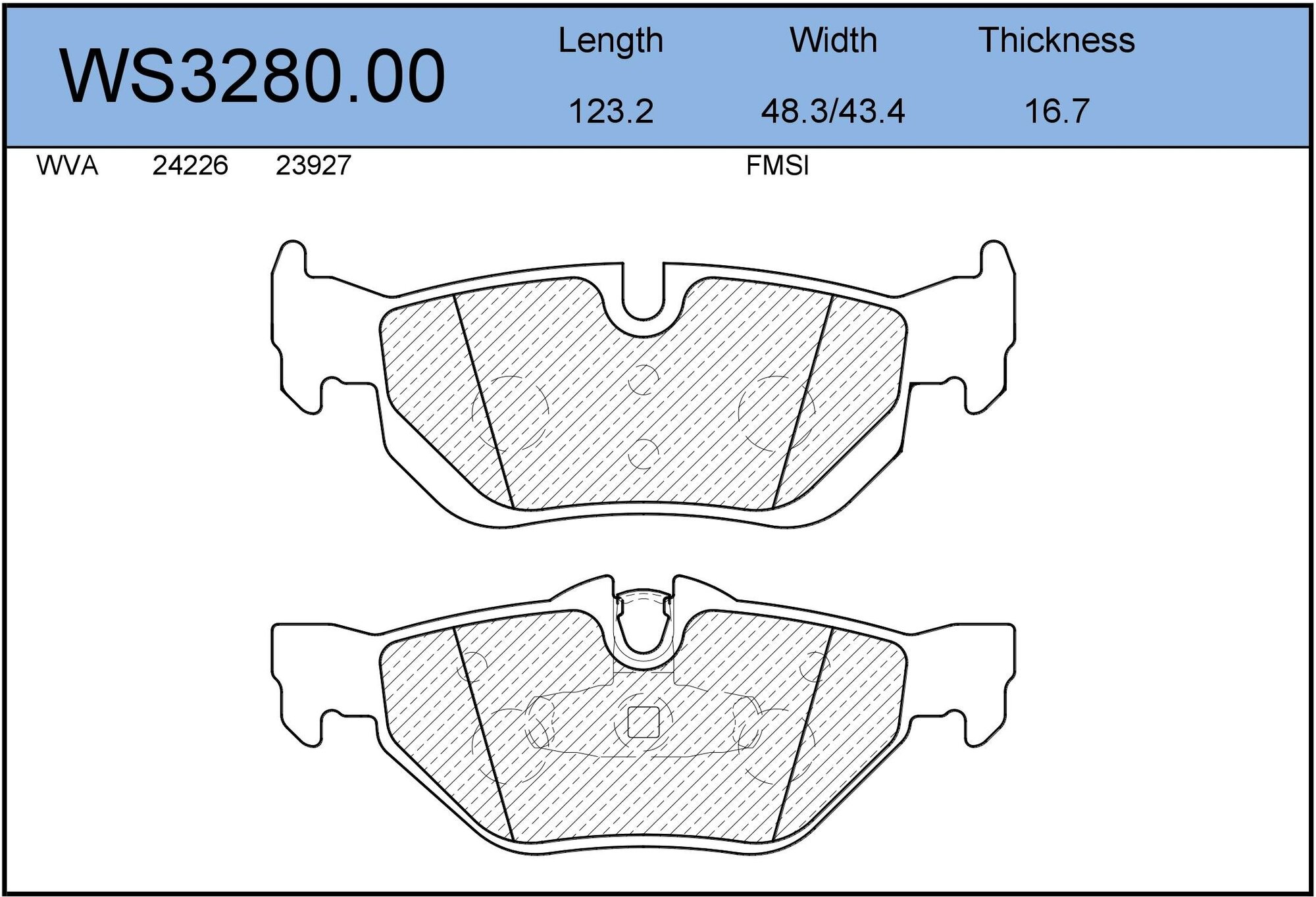 Колодки тормозные дисковые зад JEENICE WS3280.00