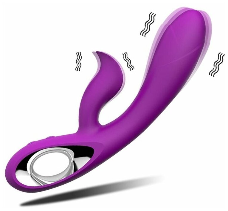 Двойной вибратор с отростком, стимулятор для точки G и клитора