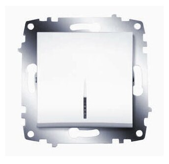 Выключатель 1-кл. 1мод. СП Cosmo 10А IP20 с подсветкой механизм бел. ABB 619-010200-201 (1 шт.)