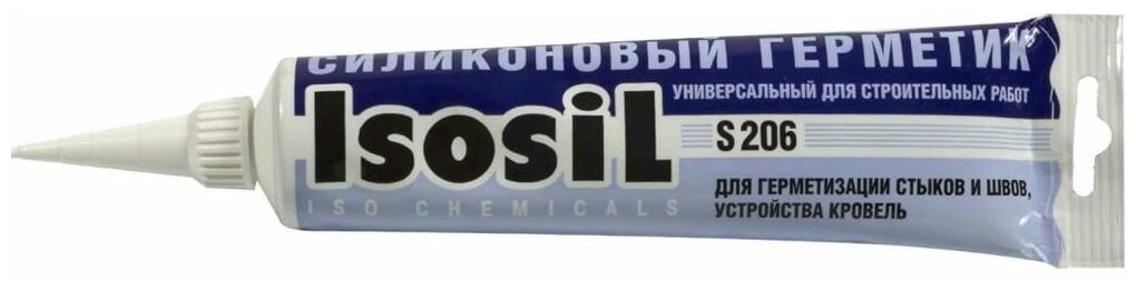 Герметик силиконовый нейтральный Isosil S206, черный, 115 мл 2060708