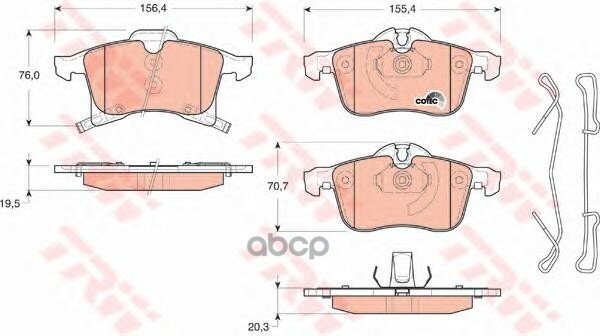 Колодки тормозные дисковые передн HOLDEN: ASTRA 1.9 CDTI 04-07 TRW арт. GDB1668