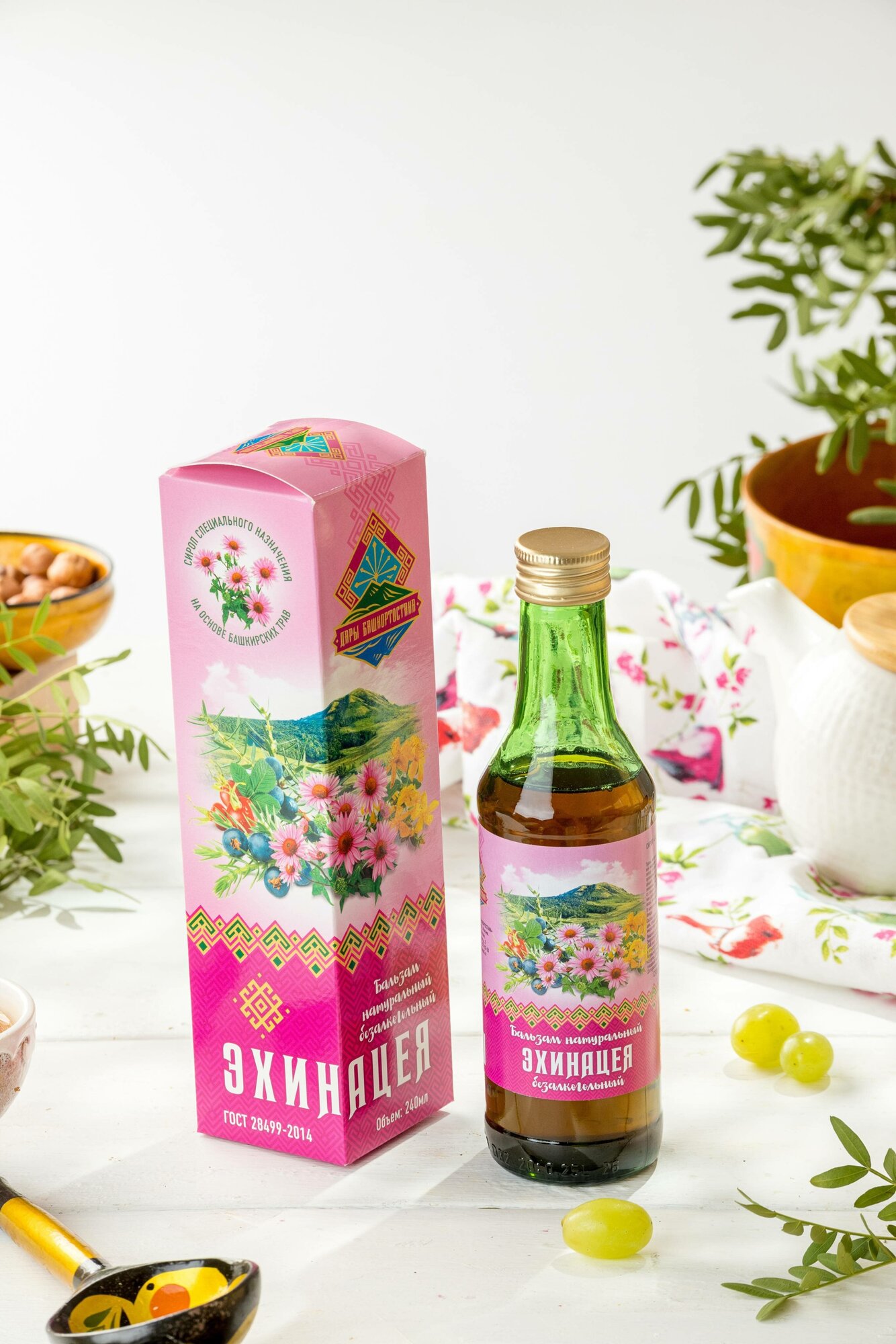 Бальзам-сироп Дары Башкортостана "Эхинацея", безалкогольный, 240 мл