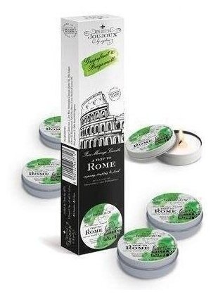 Массажные свечи Petits Joujoux Rome Грейпфрут-бергамот, 5 шт по 43 гр в наборе