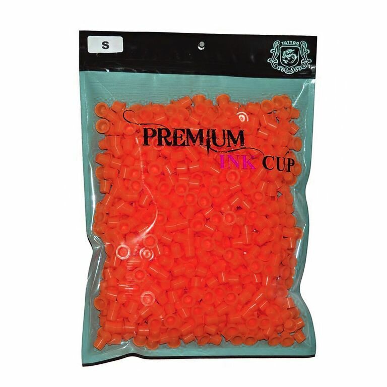 Тату колпачки под краску, eмкости для пигментов, капсы для татуажа Premium ink cup Red 8мм, 1000 шт