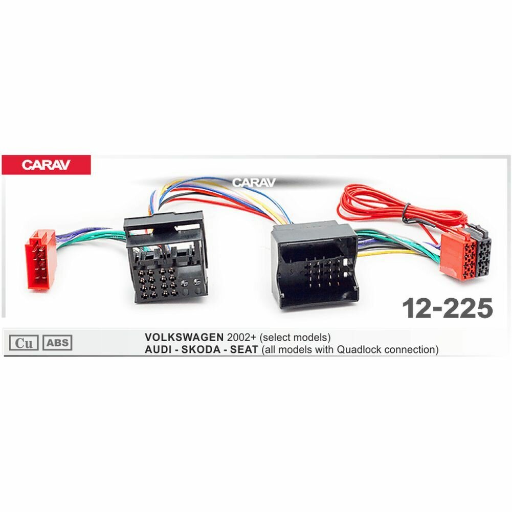 Hand Free Parrot - ISO переходник для VOLKSWAGEN 2002+ / AUDI - SKODA - SEAT все авто с Quadlock CARAV 12-225