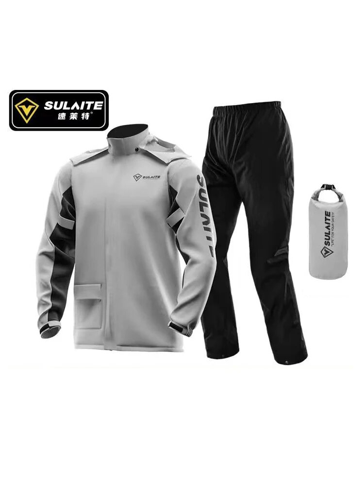 Мотоциклетный дождевик SULAITE для мужчин, уличная водонепроницаемая одежда от Серый, L, 0901-Grey
