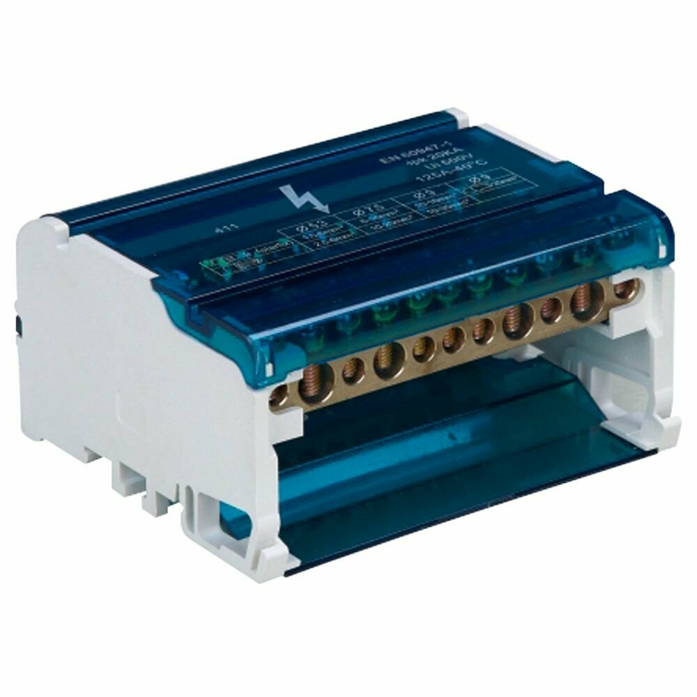 Шины на DIN-рейку в корпусе STEKKER кросс-модуль 4х11 3L+PEN LD505-411