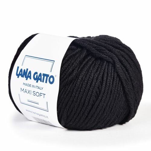 Пряжа Lana Gatto Maxi Soft (5 мотков) 10008 черный