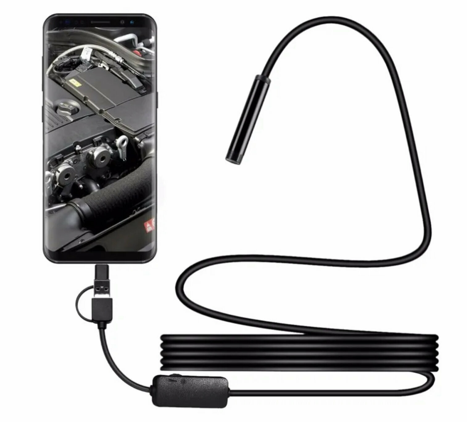 Эндоскоп (бороскоп, видеоскоп) с подключением к телефонам Андроид