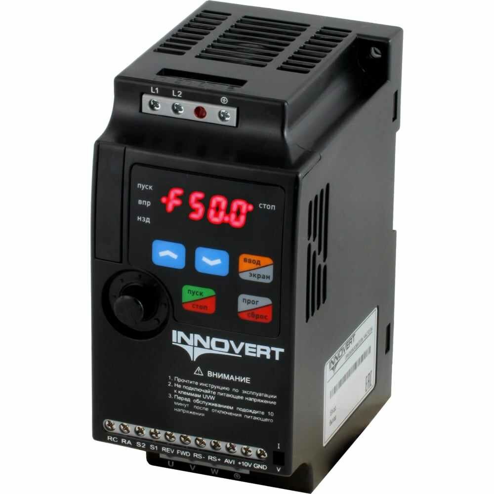 INNOVERT Преобразователь ISD152М21E mini PLUS, выходной ток 7.0 А 1,5 кВт вх: 1ф x 220В / вых: 3ф х 220В ISD152M21E