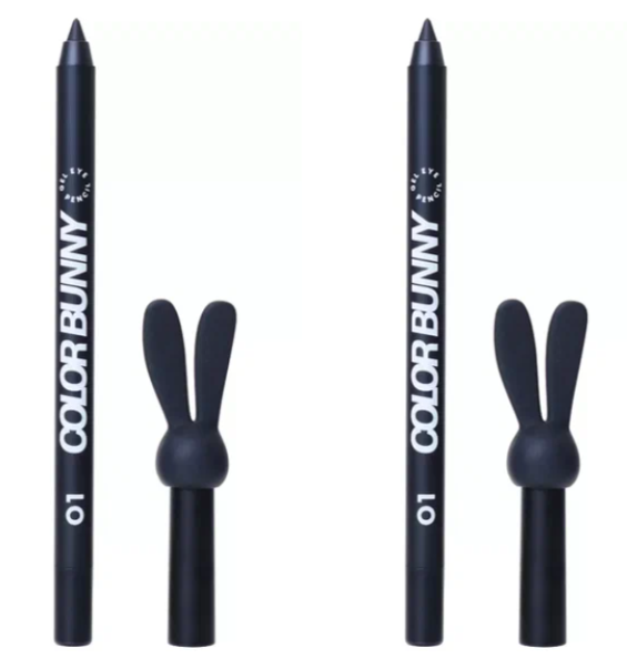 Карандаш гелевый для глаз Love Generation Color Bunny, тон 01 черный, 1,3 г, 2 шт